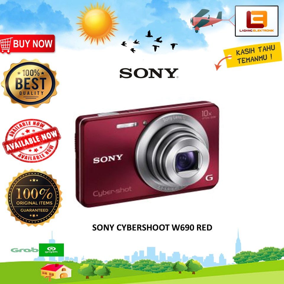 Jual SONY CYBERSHOOT W690 - RED | Shopee Indonesia