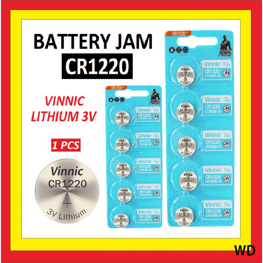 Jual BATTERY JAM CR1220 VINNIC LITHIUM 3V BATRE BATERAI ORIGINAL 911412 | Shopee Indonesia