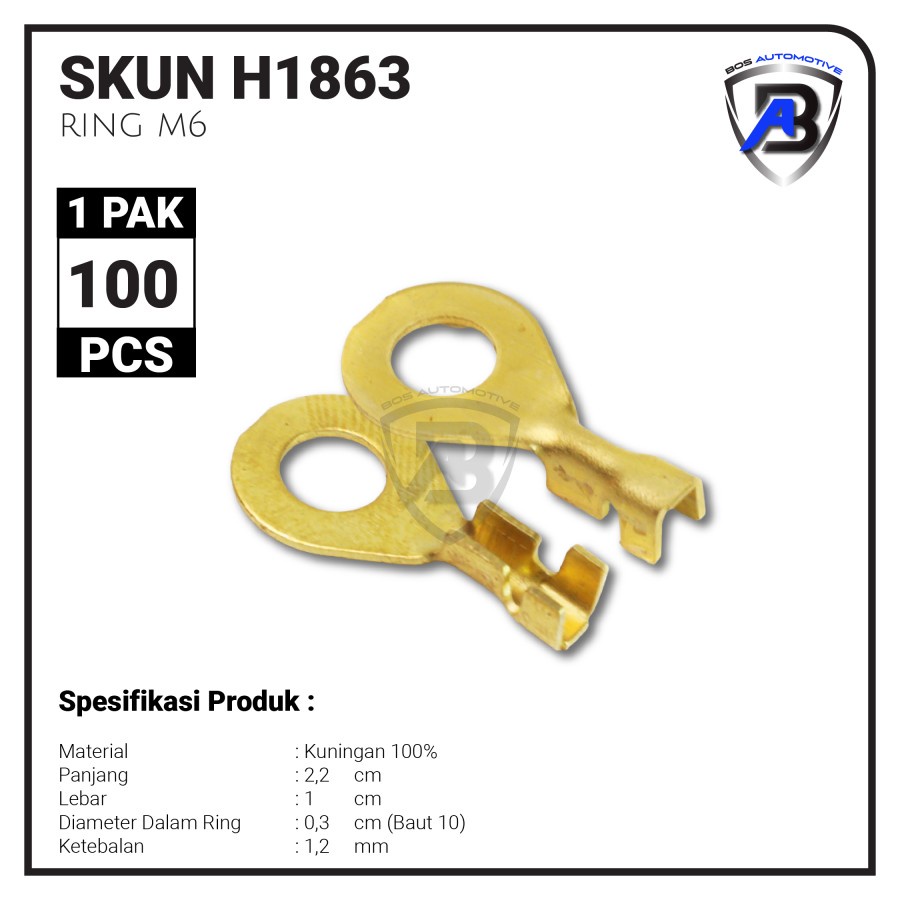 Jual TERMINAL SKUN BULAT RING M6 / SKUN BULAT AKI M6 - 300 / PAKET ...