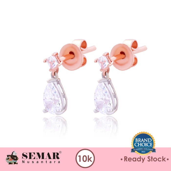 Jual Anting Emas Bella Pear Cut Rose White Gold 10K Semar Nusantara ...
