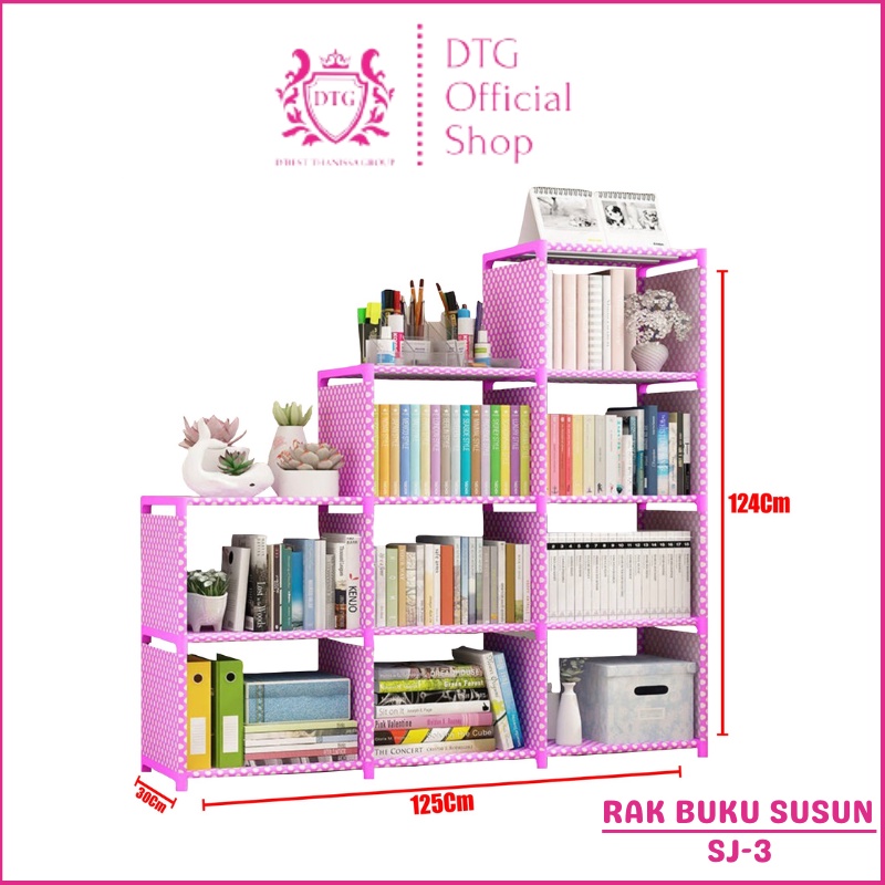Jual DTG Rak Buku Portable Triple 3 Sisi 9 Ruang Model SJ-4 Rak Serbaguna Rak Penyimpanan Buku ...