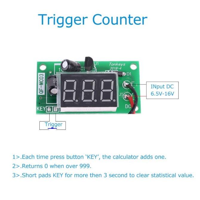 Jual Populer Modul Akumulator Trigger Counter Digital 3Bit 0.36In D ...