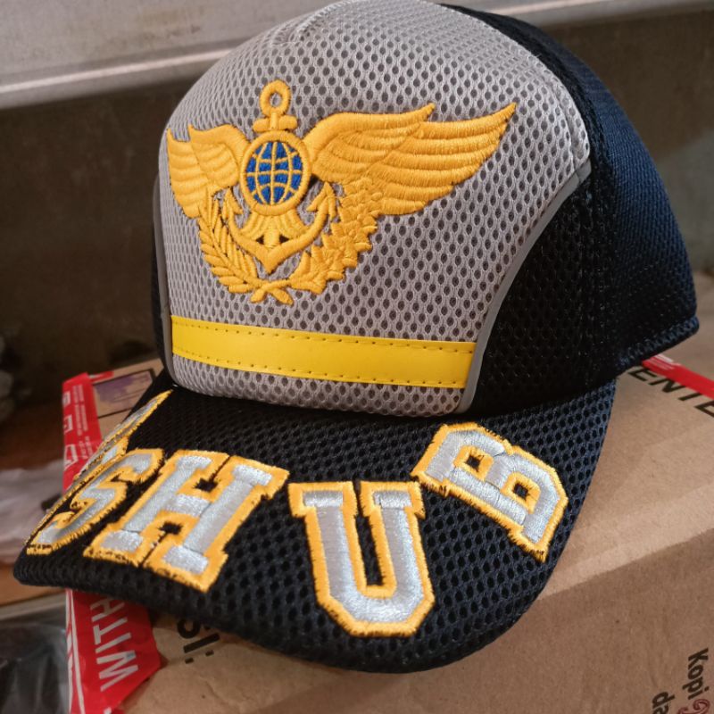 Jual TOPI DISHUB WINGS BORDIR list kuning | Shopee Indonesia