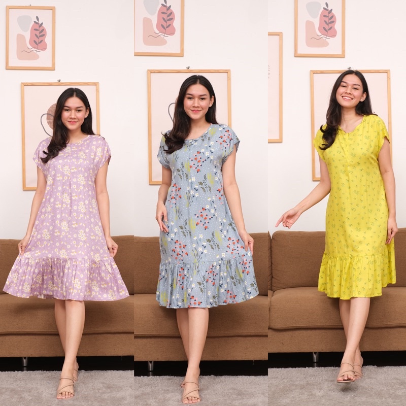 Jual Ruffle Dress Mamaloveit - Homedress Home wear - Daster Aesthetic ...