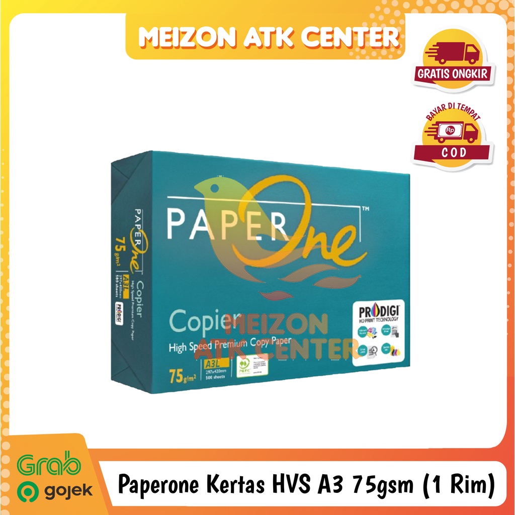 Jual PAPERONE Kertas HVS A3 75gsm - Kertas Fotokopi A3 75gr [1 RIM ...