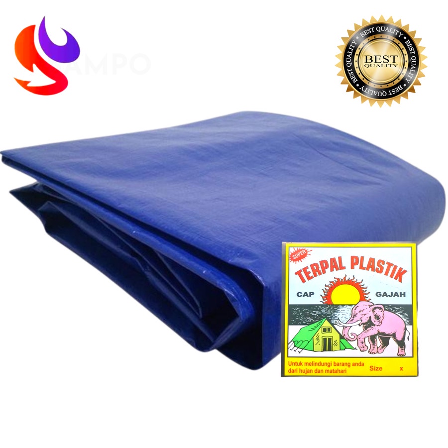 Jual Terpal plastik A2 5x7 meter biru silver cap gajah | Shopee Indonesia