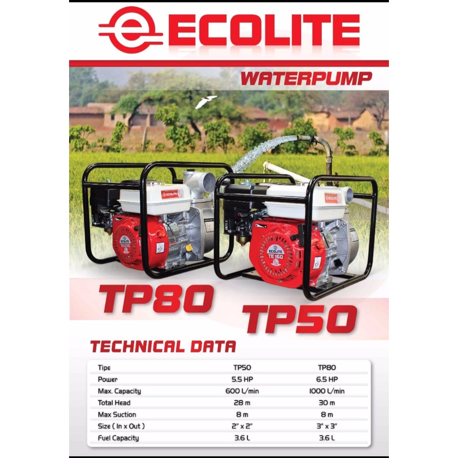 Jual Mesin Pompa Air Irigasi Waterpump Alkon 2 Inchi Ecolite TP80 | Shopee Indonesia