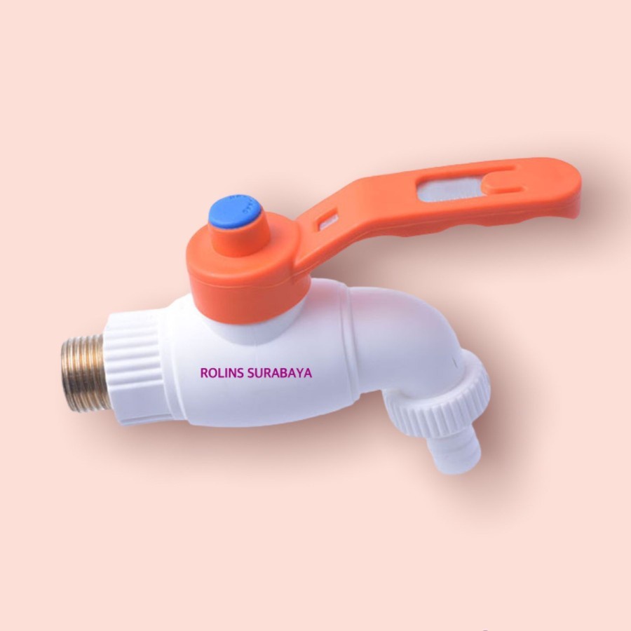 Jual Kran Jumbo PVC Keran Air Tembok Drat Kuningan Engkol New HIGH ...