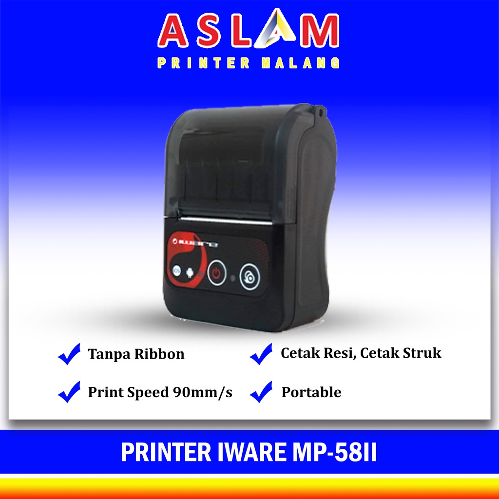 Jual PRINTER BLUETOOTH MINI THERMAL 58MM MP-58 dan MP-58ii CETAK RESI LABEL DAN STRUK KASIR ...