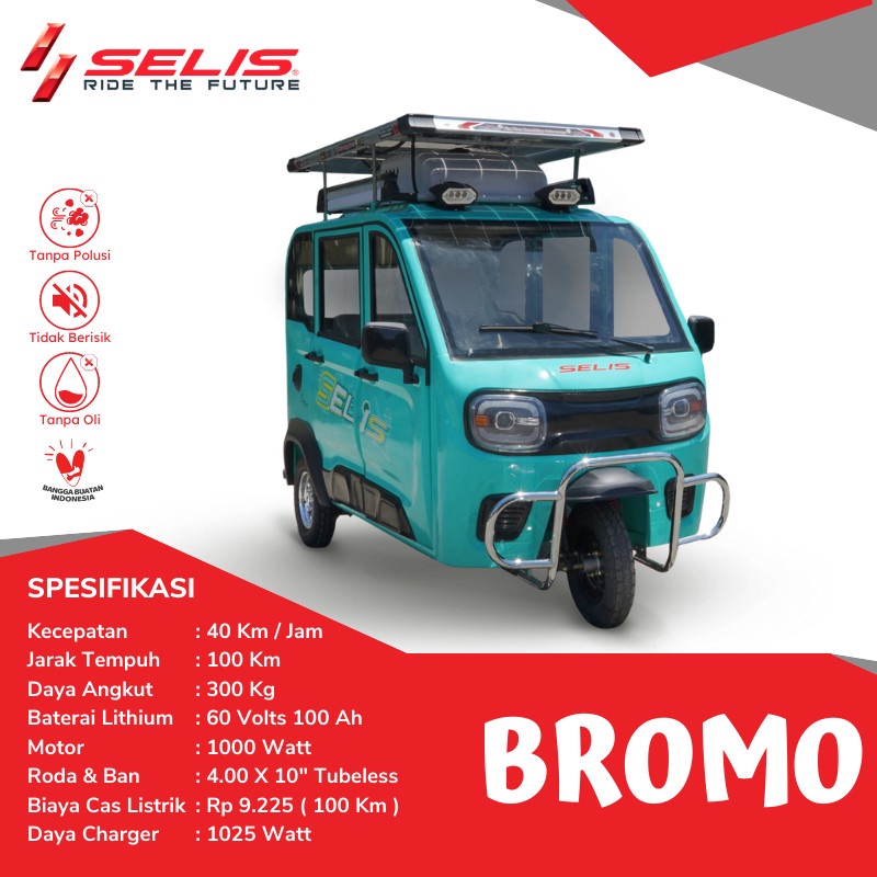 Jual Bajai listrik Selis Bromo - Tanpa Panel | Shopee Indonesia