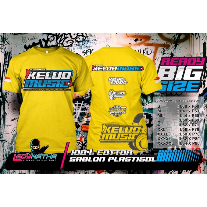 Jual Kaos Pria Wanita Kelud Music FUll COlor Free Sticker | Shopee ...