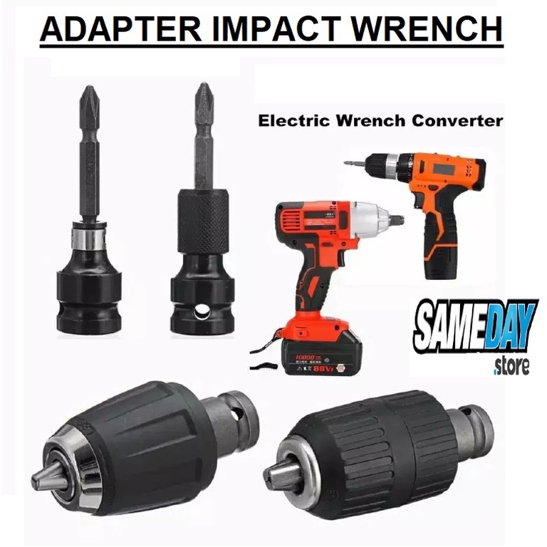 Jual Adapter Bor impact Kunci Pas Sock ke Hex Socket Impact Driver ...