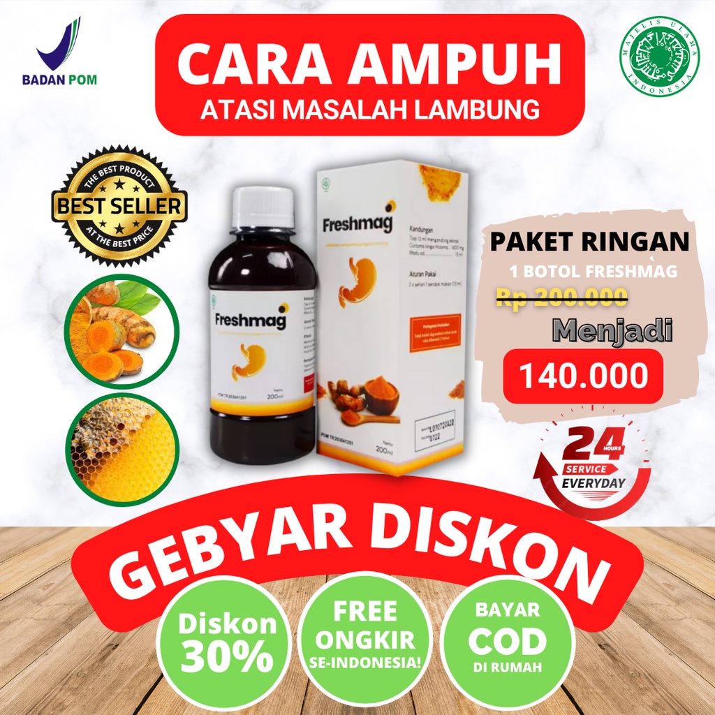 Jual FRESHMAG ORIGINAL PAKET 1 BOTOL ATASI MAGG GERD ASAM LAMBUNG SEMBUH DALAM 7 HARI DENGAN ...