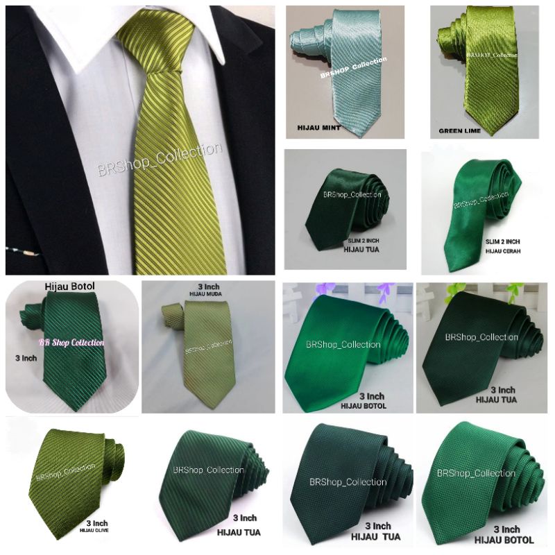 Jual Dasi Hijau Tua Muda Olive Lime Cerah Tosca Mint Dasi panjang ...