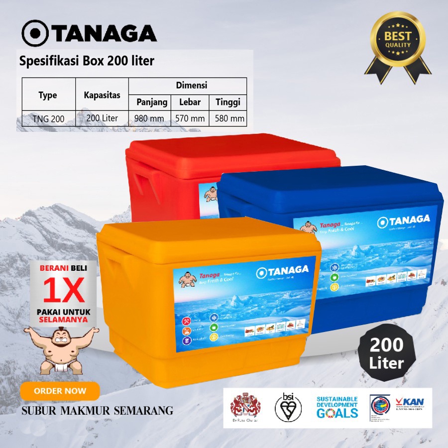 Jual COOLBOX 200 LITER PENDINGIN MAKANAN MINUMAN IKAN STYROFOAM COOLER ...