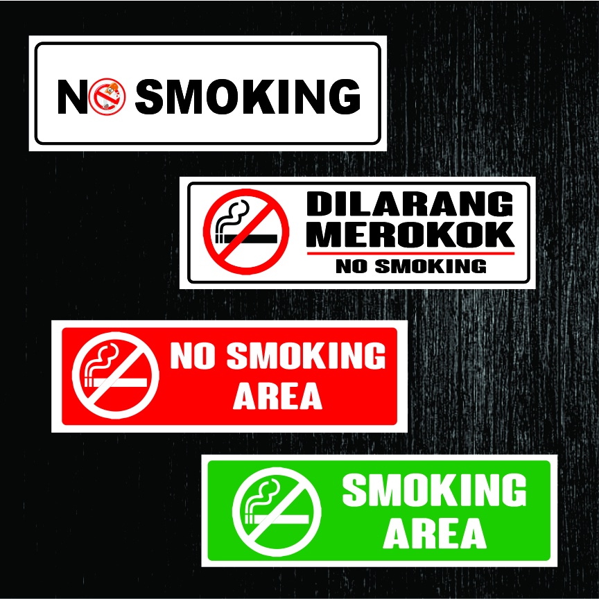 Jual STICKER NO SMOKING / SMOKING AREA / DILARANG MEROKOK WATERPROOF ...