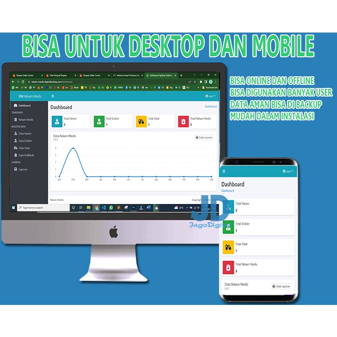 Jual Aplikasi Rekam Medis Berbasis Web Bisa Online dan Offline | Shopee ...