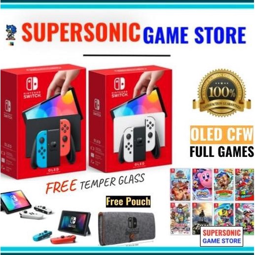 Jual Nintendo Switch Oled Cfw Full Game Console White Neon Shopee