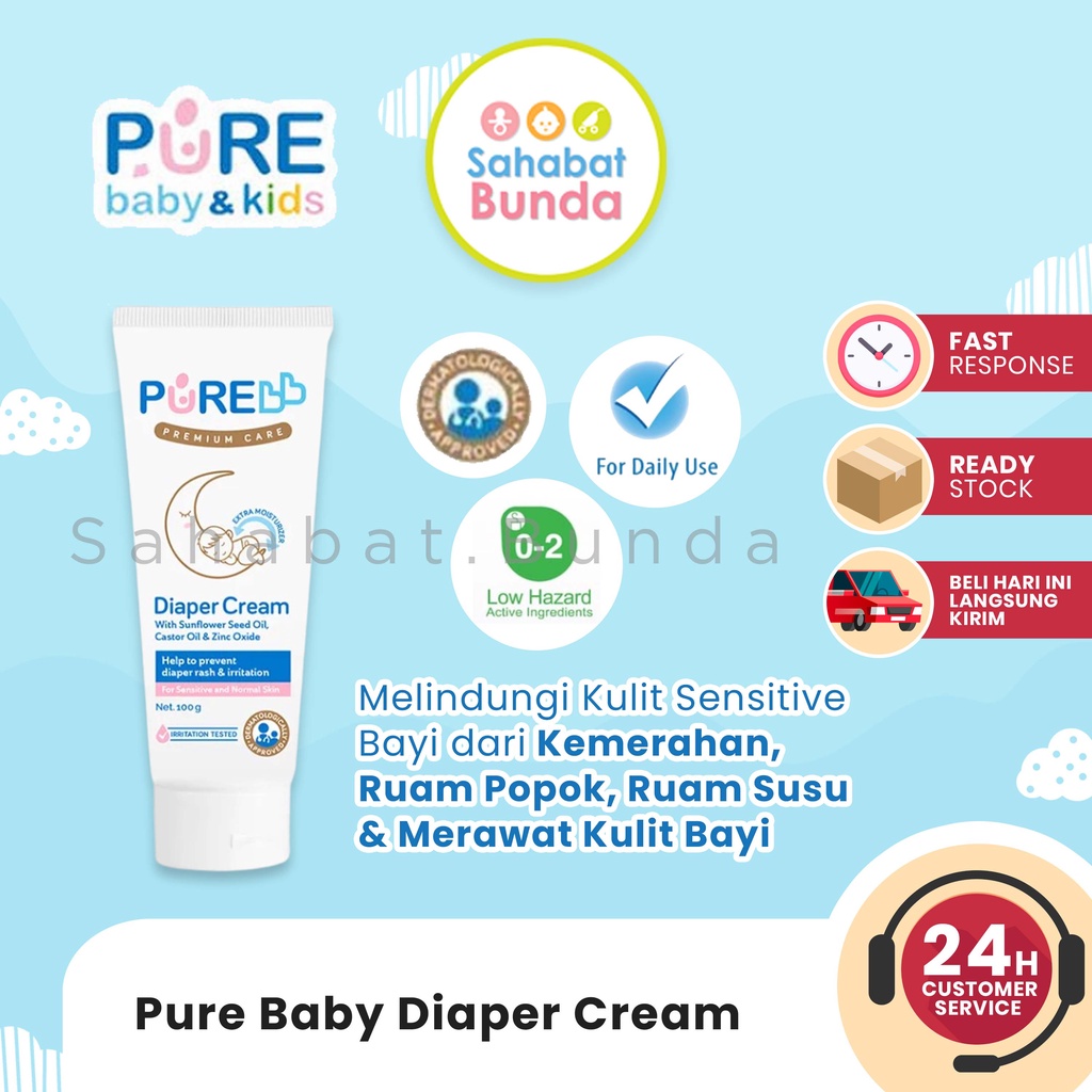 Jual PURE BABY Diaper Rash Cream (Krim Pencegah Ruam Popok) BB | Shopee ...