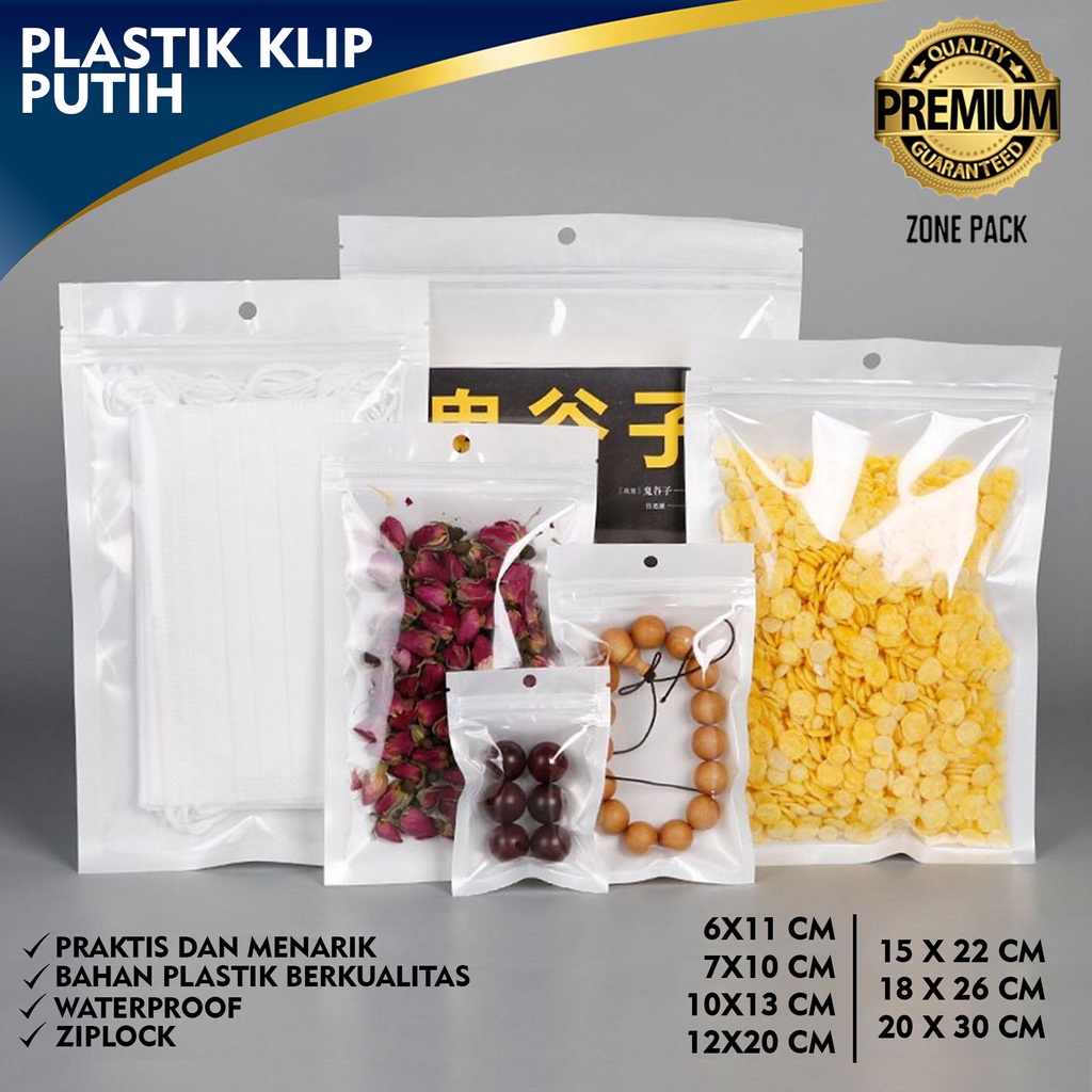 Jual Plastik Klip Putih | Ziplock Putih Susu | Platik Klip Kemasan ...