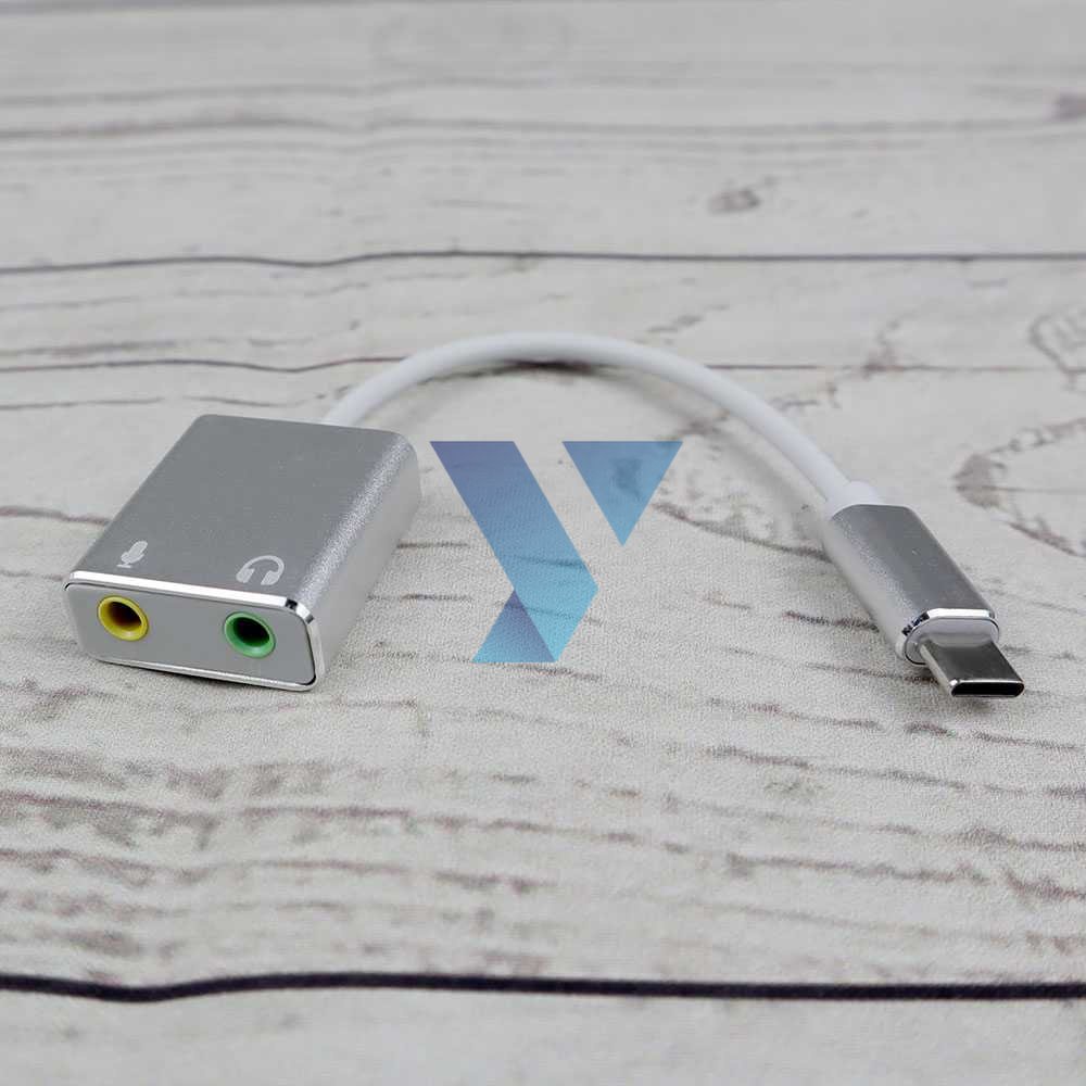 Jual Woopower External USB Type-C Sound Card 3.5mm AUX & Microphone ...