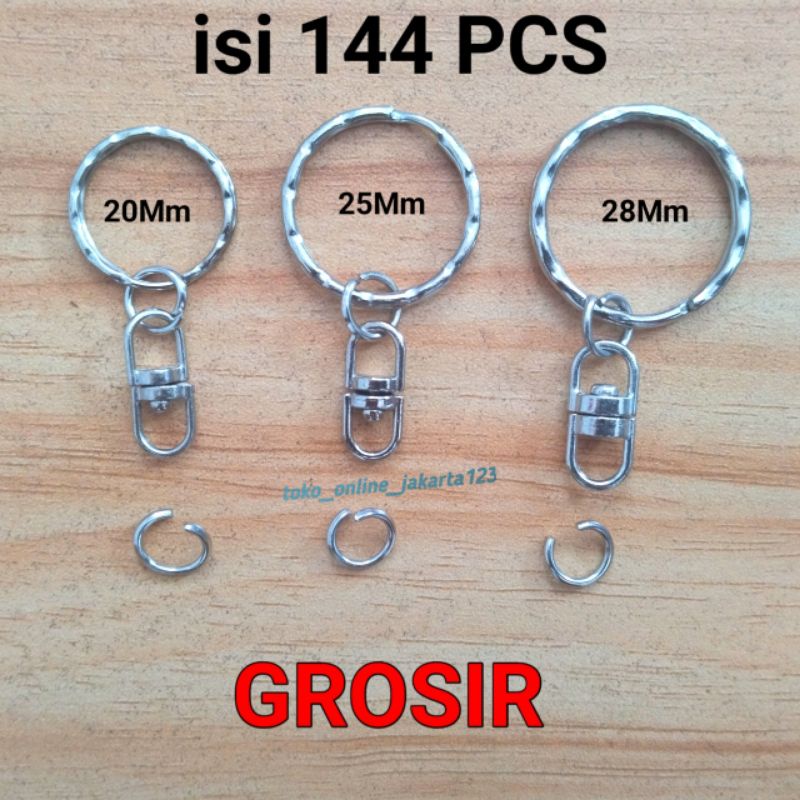 Jual Ring Putar isi 144 pcs model gerigi bahan nikel ring ganci putar ...