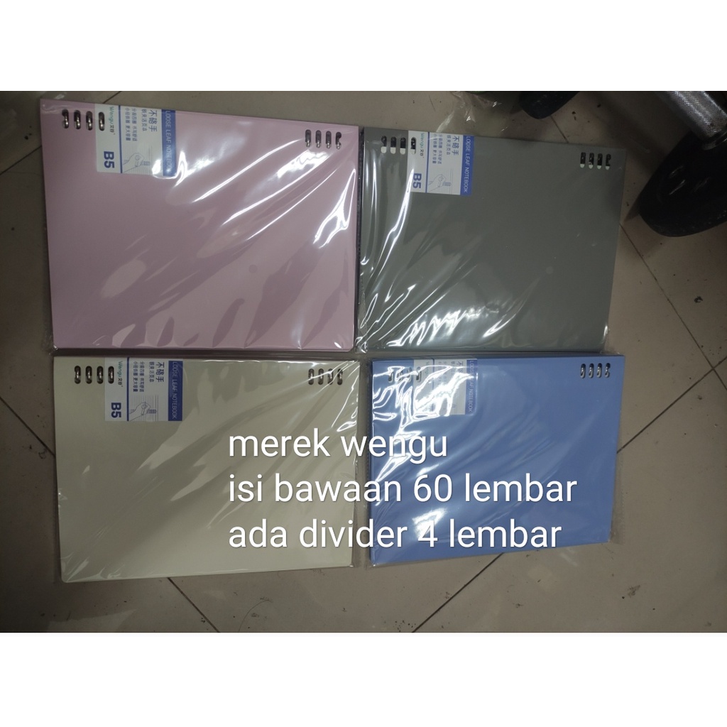 Jual map binder looseleaf kode B1010 ukuran b5 isi 60 lembar wengu ring ...