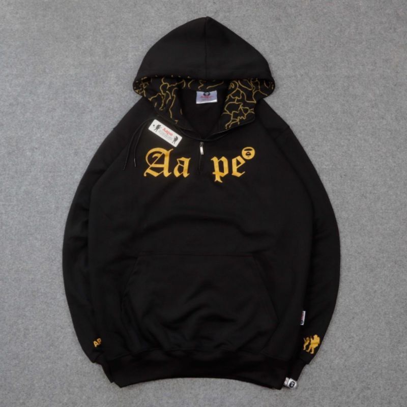 Jual Hoodie Aape Gold Batik Hitam Premium Full Tag | Shopee Indonesia