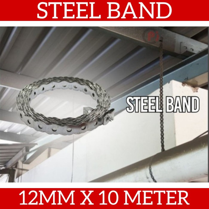 Jual Steel Band 12mm x 10 Meter / Tali Strap Besi Bahan Galv Untuk Pipa ...