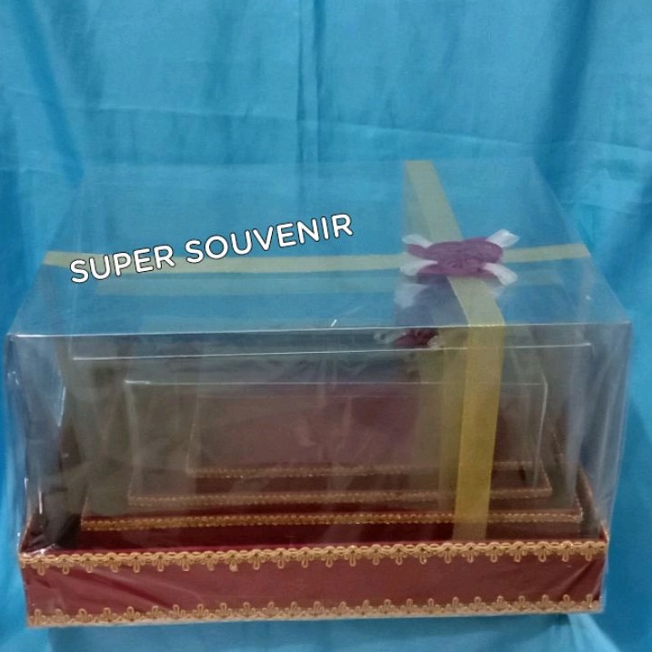 Jual Souvenir Kotak hantaran - seserahan mika Lis bunga 1 set isi 4 box ...
