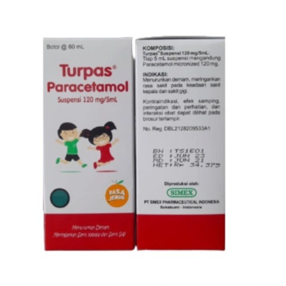 Jual TURPAS SIRUP SUSPENSI 120 MG/5ML OBAT DEMAN ANAK//BOTOL 600 ML ...