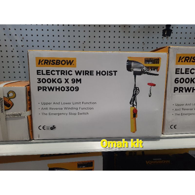 Jual mesin derek katrol elektrik krisbow electric wire hoist reel 300 ...