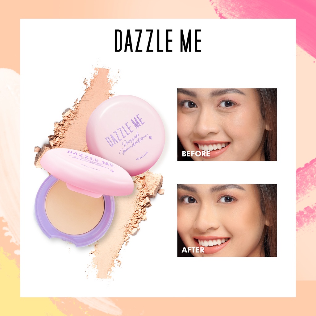 Jual Original DAZZLE ME Muse Pressed Foundation Bedak Padat| Long ...