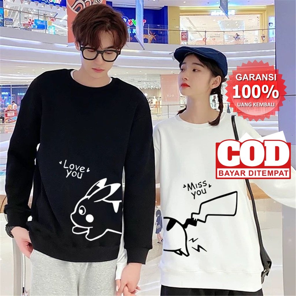 Jual Promo COD Sweater Pria Wanita Cowok Cewek Pasangan Anime Pikachu ...