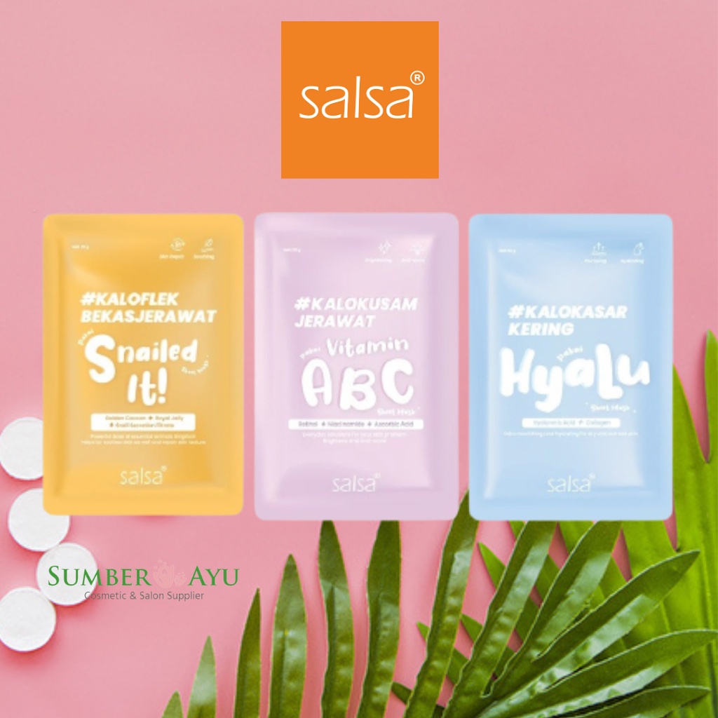 Jual SALSA Sheet mask 20gram Masker Wajah Daily Hyaluronic Niacinamide ...
