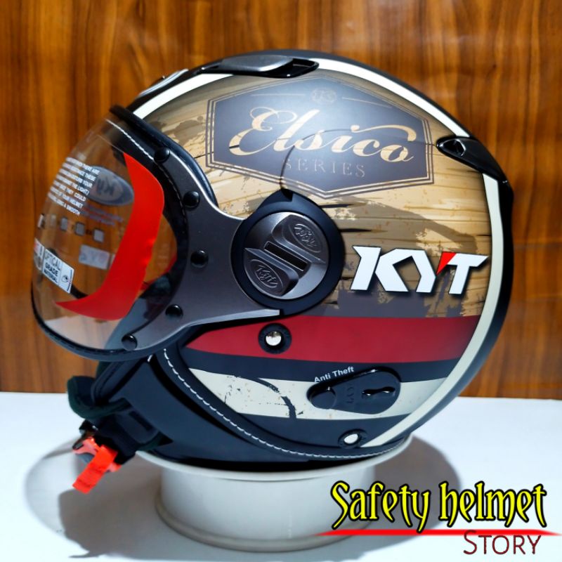 Jual Helm Half face KYT elsico Style SNI DOT original | Shopee Indonesia