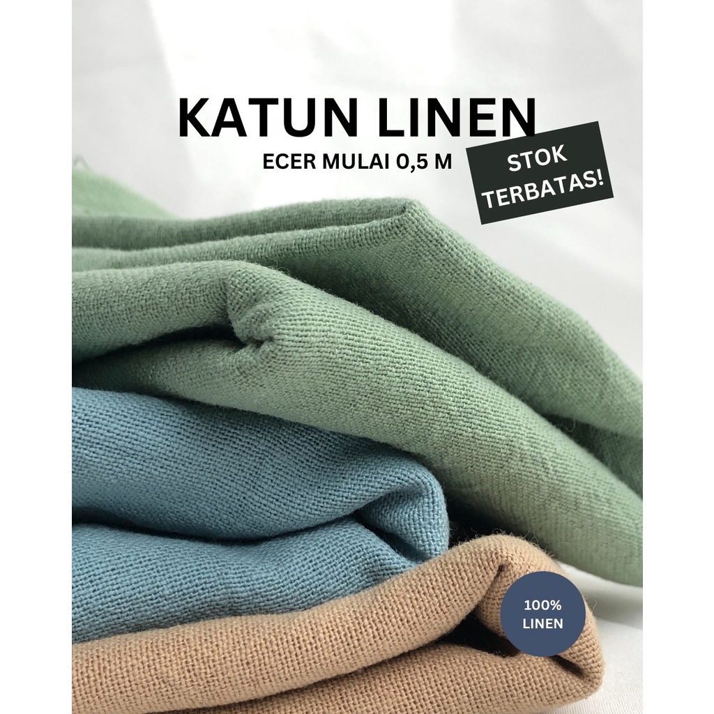 Jual Kain Katun Linen 100% Asli Digunakan Brand Fashion Ternama - Bisa Ecer Mulai 0,5 Meter ...