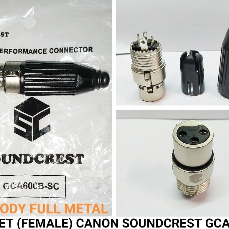 Jual Jack Canon XLR female Soundcrest Full BESI KUAT type Cewe Original ...