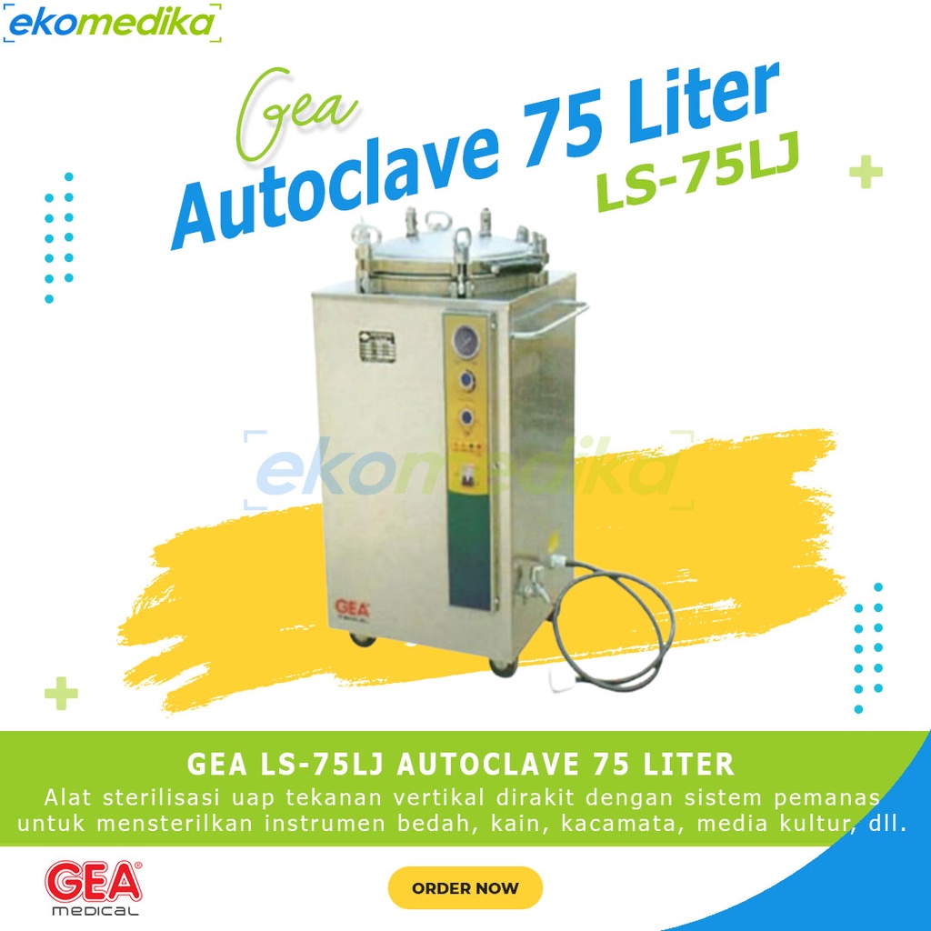 Jual Autoclave 75 Liter GEA LS-75LJ Electric Vertical Steam Sterilizer ...