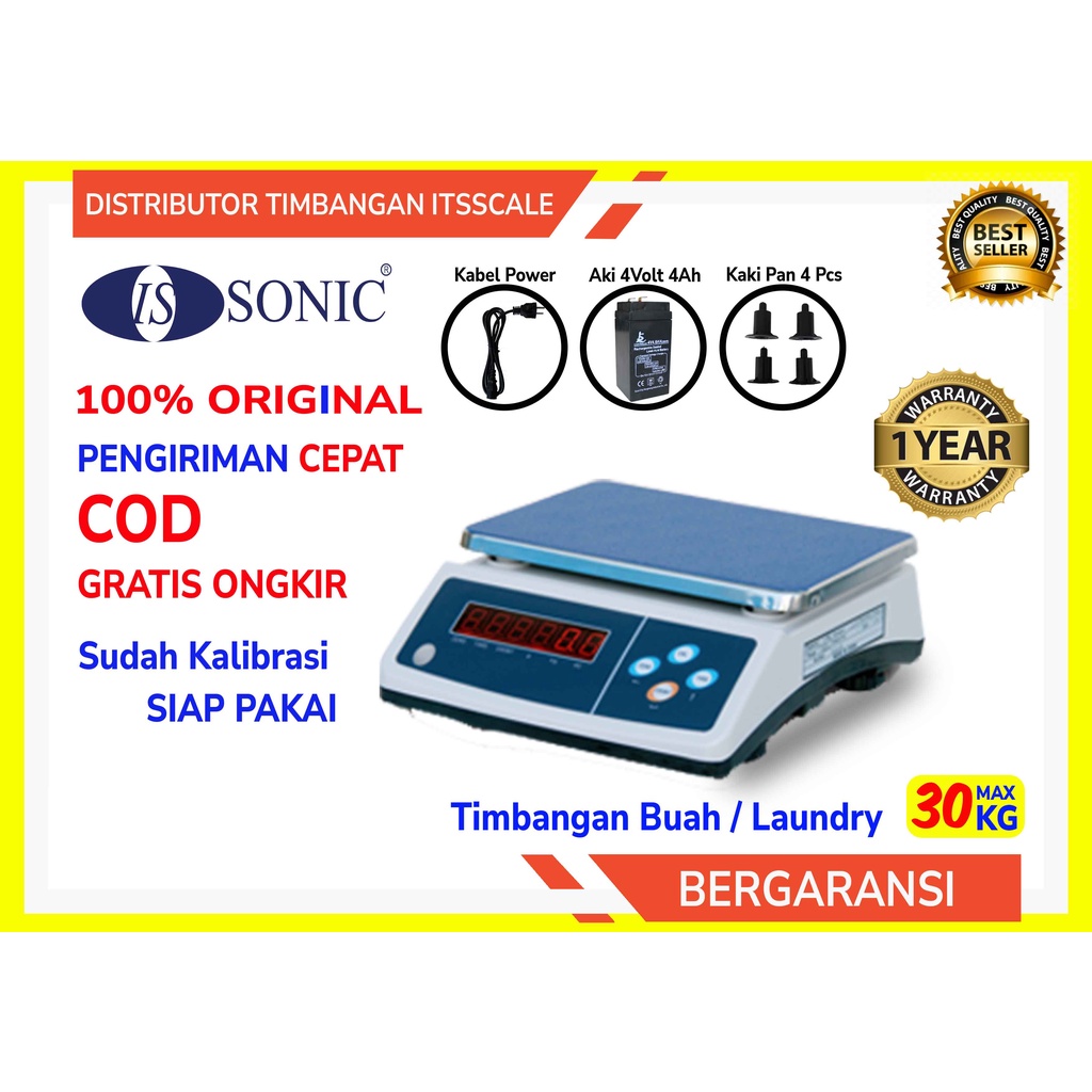 Jual Timbangan Buah / Timbangan laundry / Timbangan Sembako Sonic ACS-RS Kap.30Kg | Shopee Indonesia