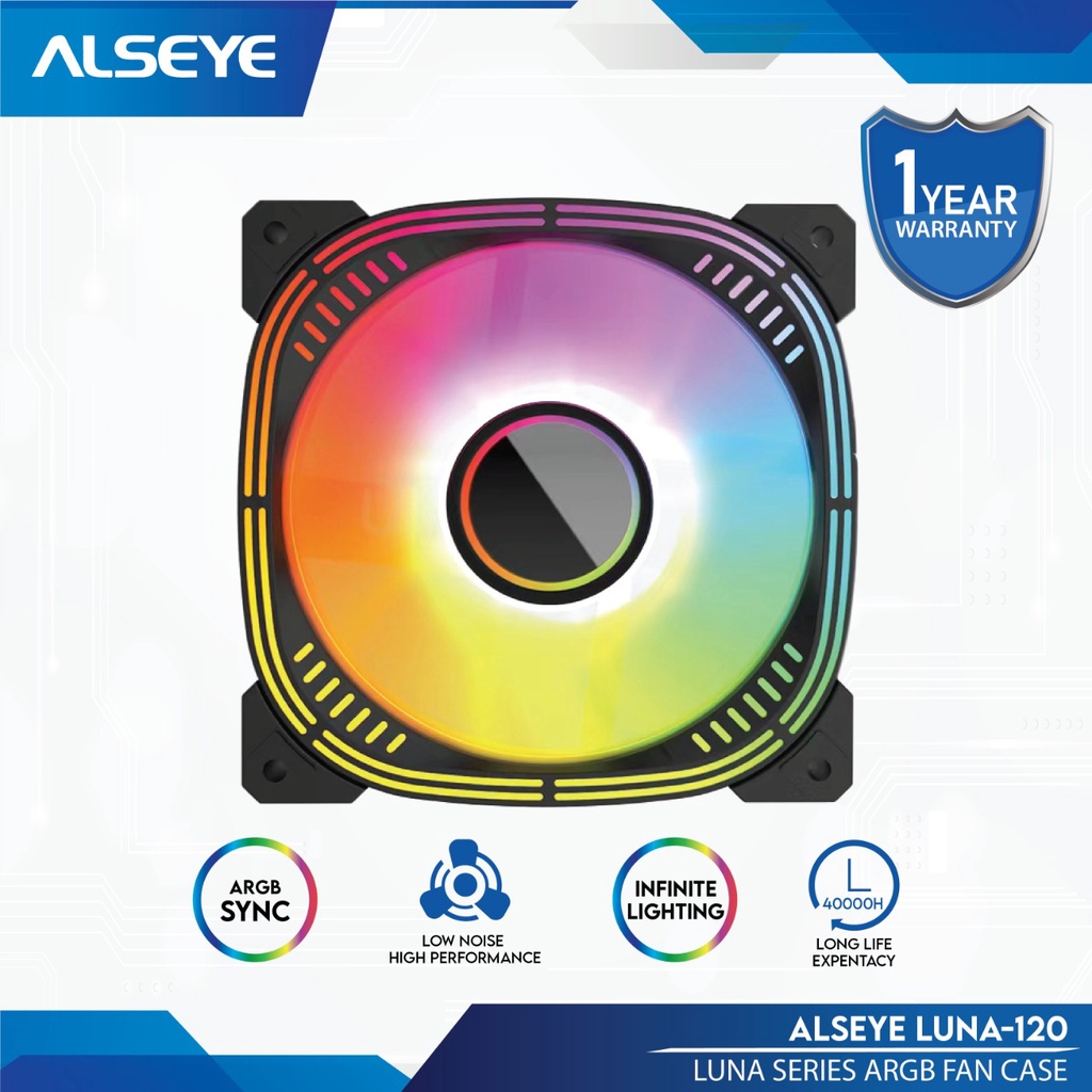 Jual Alseye Fan Casing Gaming Support aRGB LUNA 120 Case Black | Shopee ...