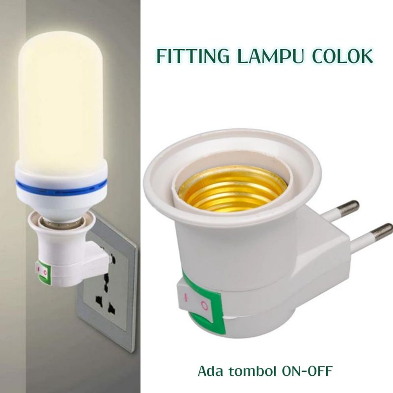 Jual Fitting Lampu Colokan Saklar ON OFF - Fiting Lampu Tidur Portable ...