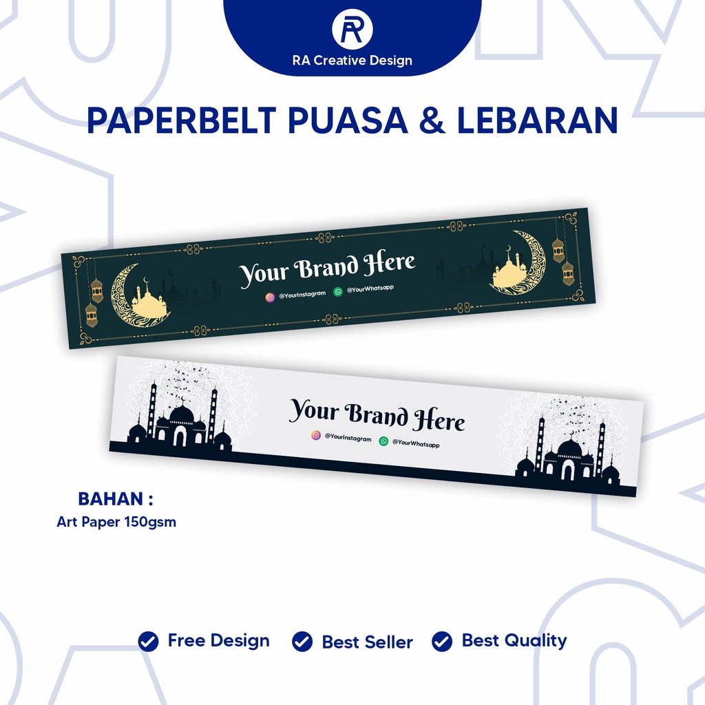 Jual Paperbelt Puasa & Lebaran / Paper Sleeve / Label Segel Box / Label ...