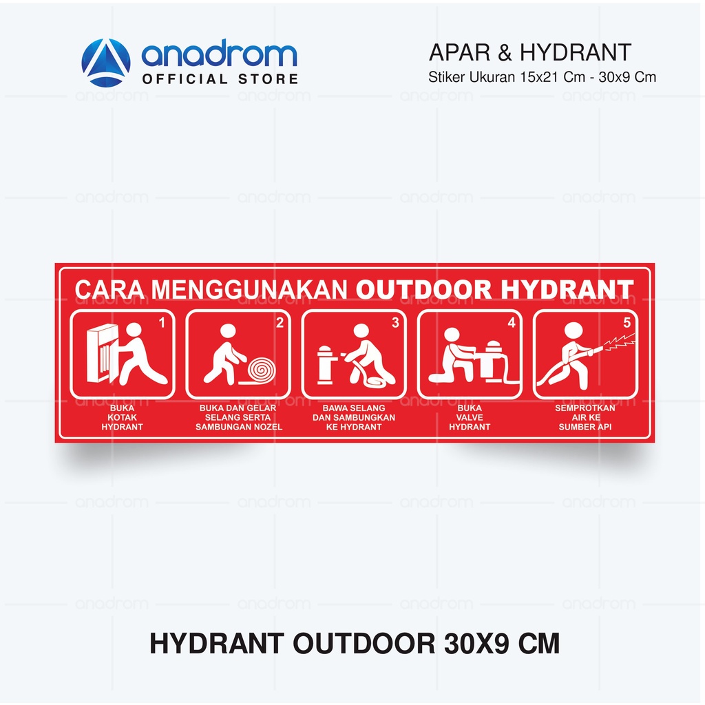 Jual Stiker Cara Penggunaan Apar & Hydrant I Size 15x21 Cm - 30x9 Cm I ...