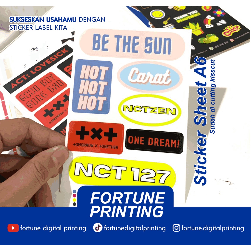 Jual Sticker Sheet A5 A6 A7 CUSTOM PALING MURAH DIJAMIN SUDAH TERMASUK ...