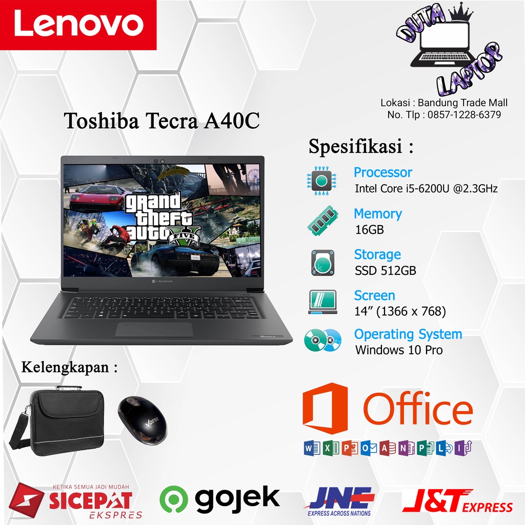 Jual Toshiba Dynabook A40C Intel Core i5-6200U RAM 16GB SSD 512GB 14 ...