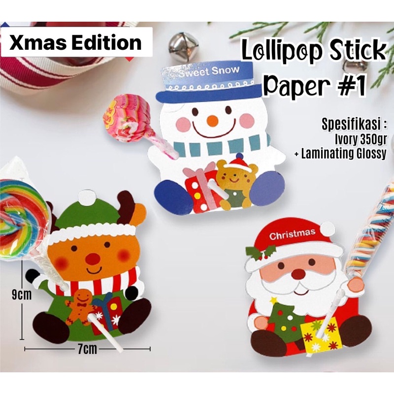 Jual Lollipop Sticker Paper Christmas / Alas Packaging Permen Lollipop ...