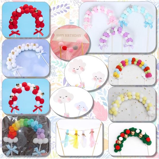 Jual Topper bola awan cloud arch melengkung hiasan kue cake ultah ulang ...