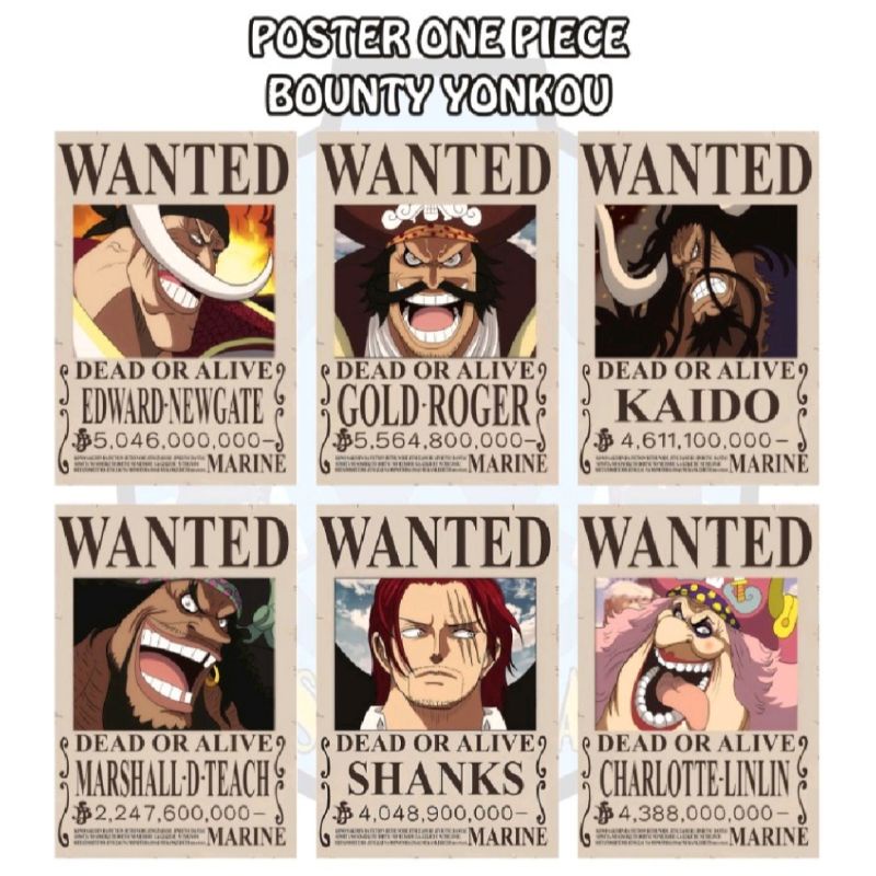 Jual POSTER BURONAN ONE PIECE | BOUNTY POSTER WANTED ONE PIECE KARAKTER ...