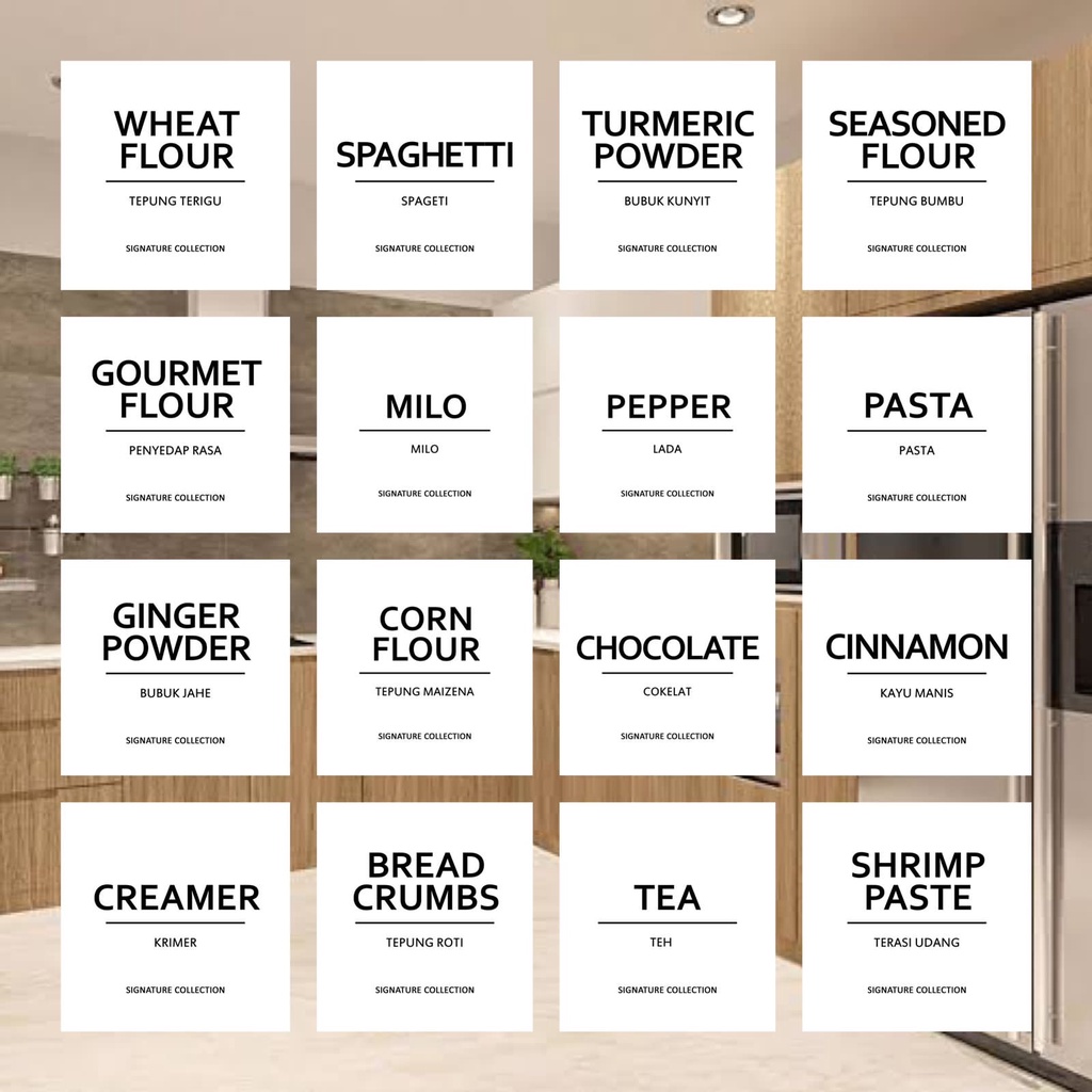 Jual STICKER PREMIUM VINYL 6x6cm Label Stiker Bumbu Dapur Teh Kopi Susu ...